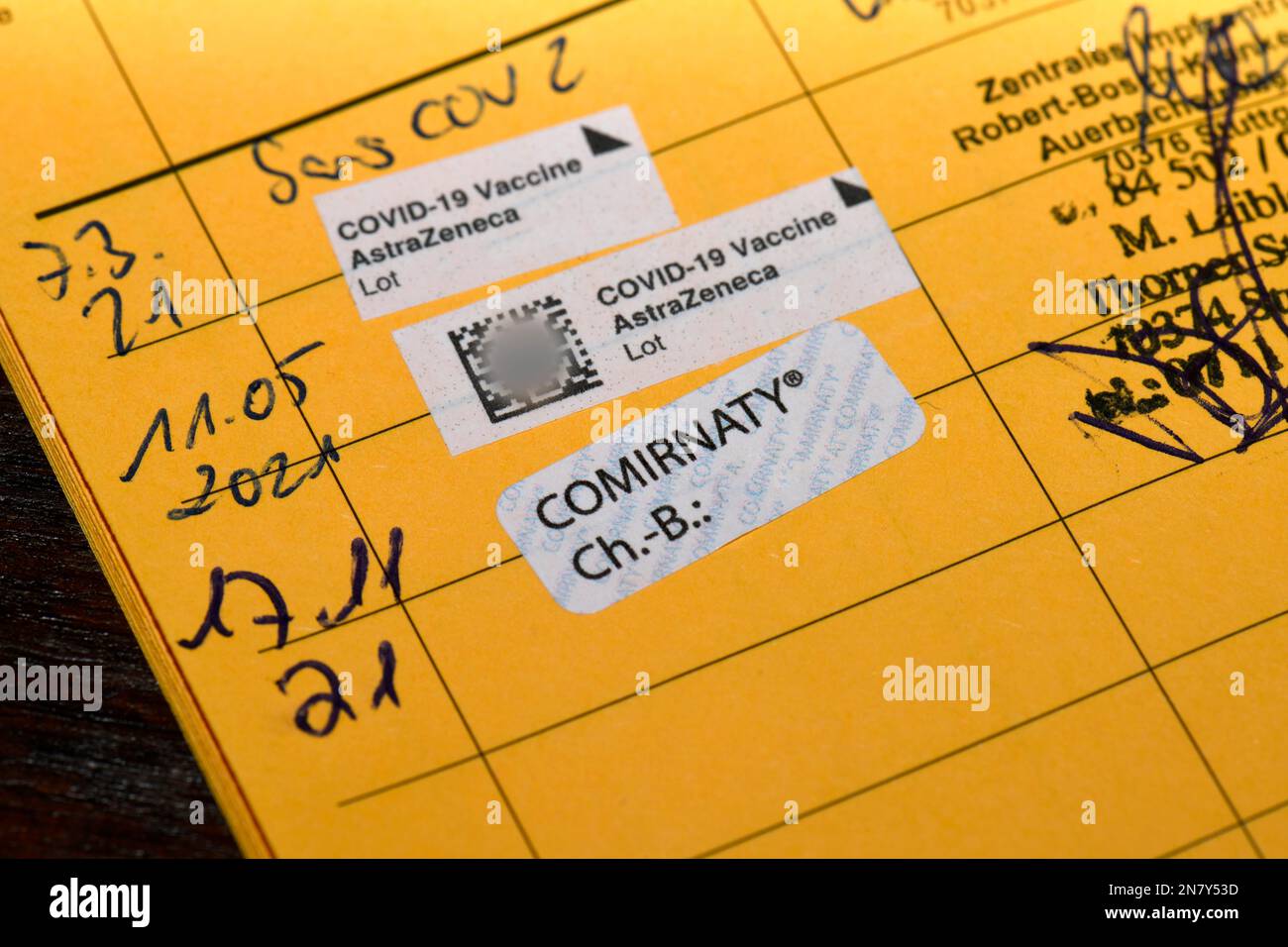 Vaccination certificate after third booster vaccination with BioNTec ...