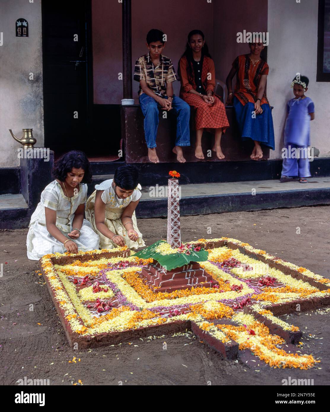 Pookalam girls hi-res stock photography and images - Alamy