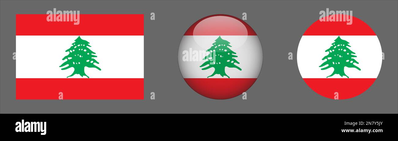 Lebanon Flag set collection Vector Stock Vector Image & Art - Alamy