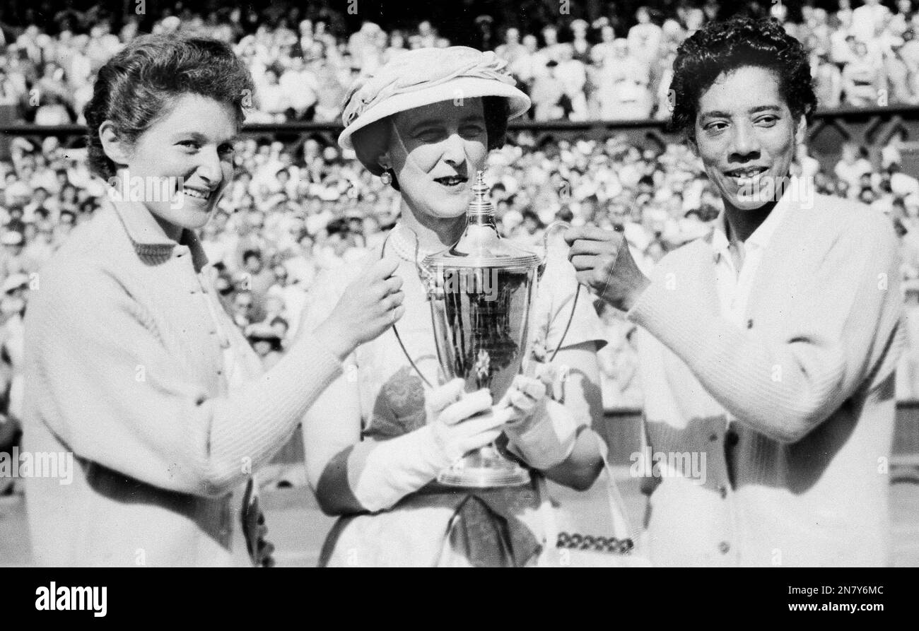 The Duchess of Kent, center, presents the trophy for the Ladies ...
