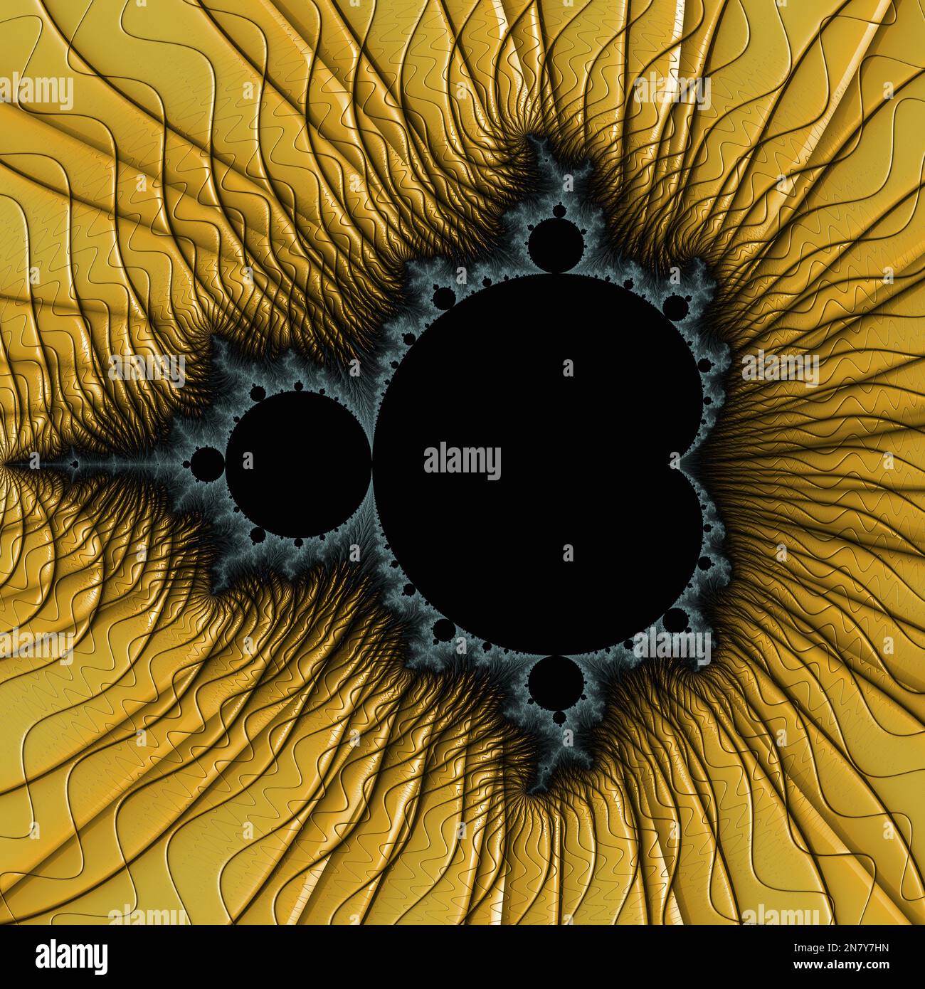 Fractal complex zoom - Mandelbrot set yellow detail, digital artwork ...