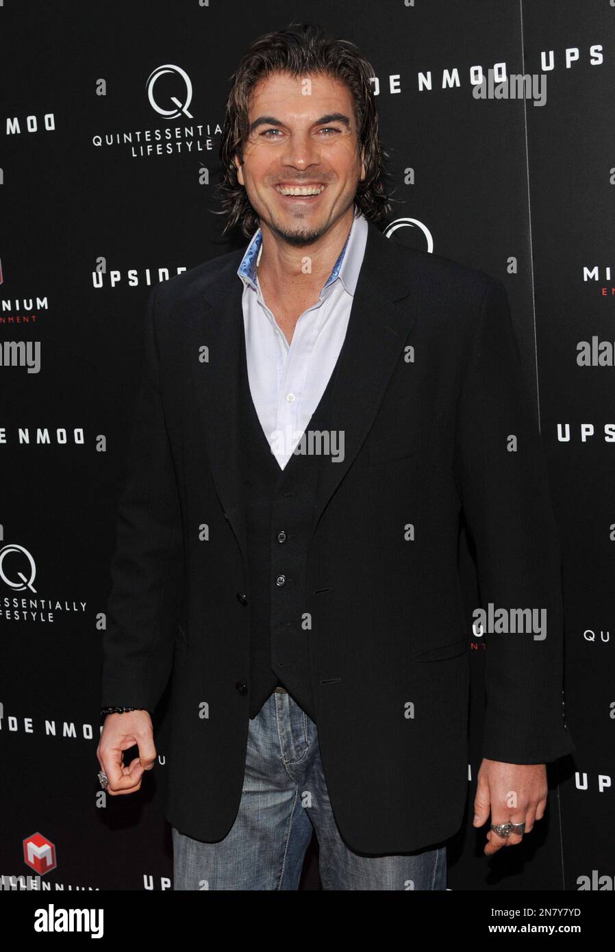 Actor Victor Alfieri poses at a special screening of the film "Upside ...