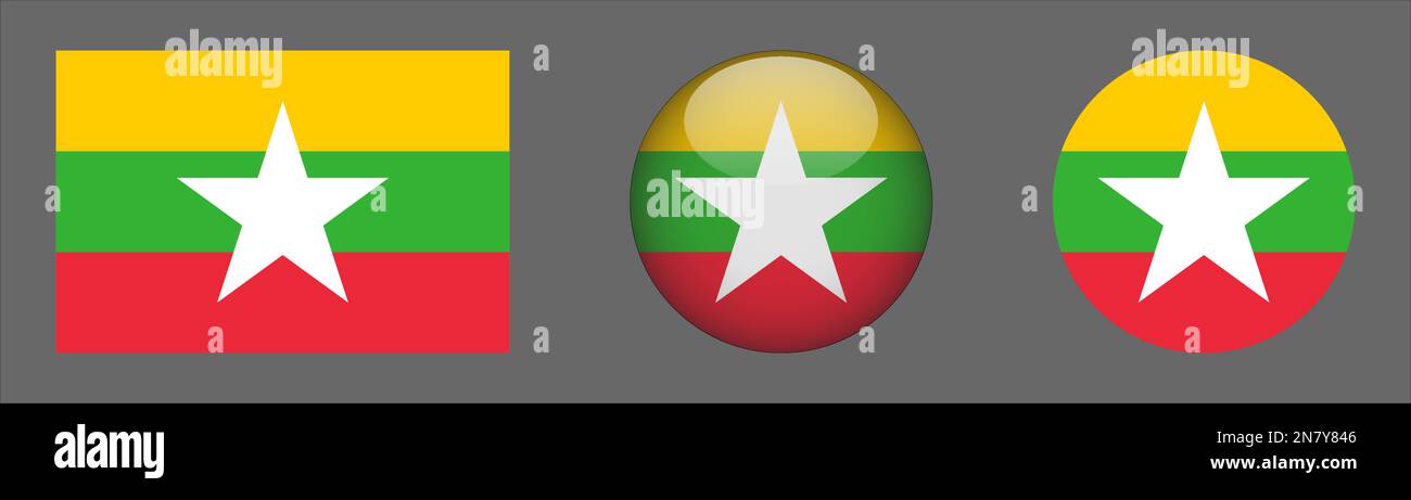 Myanmar Flag set collection Vector Stock Vector Image & Art - Alamy