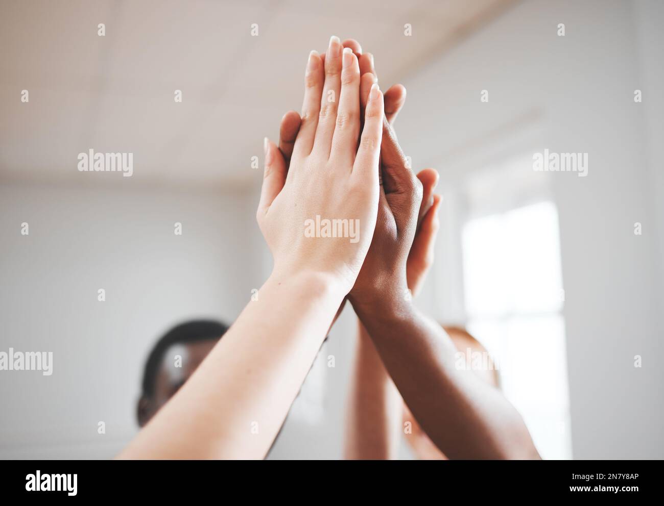 Lets go show them. a group of ballet dancers joining their hands ...