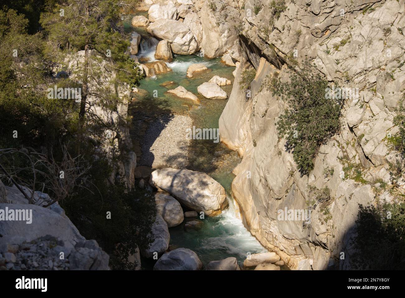 Mountain river from the height of a mountain peak Stock Photo - Alamy