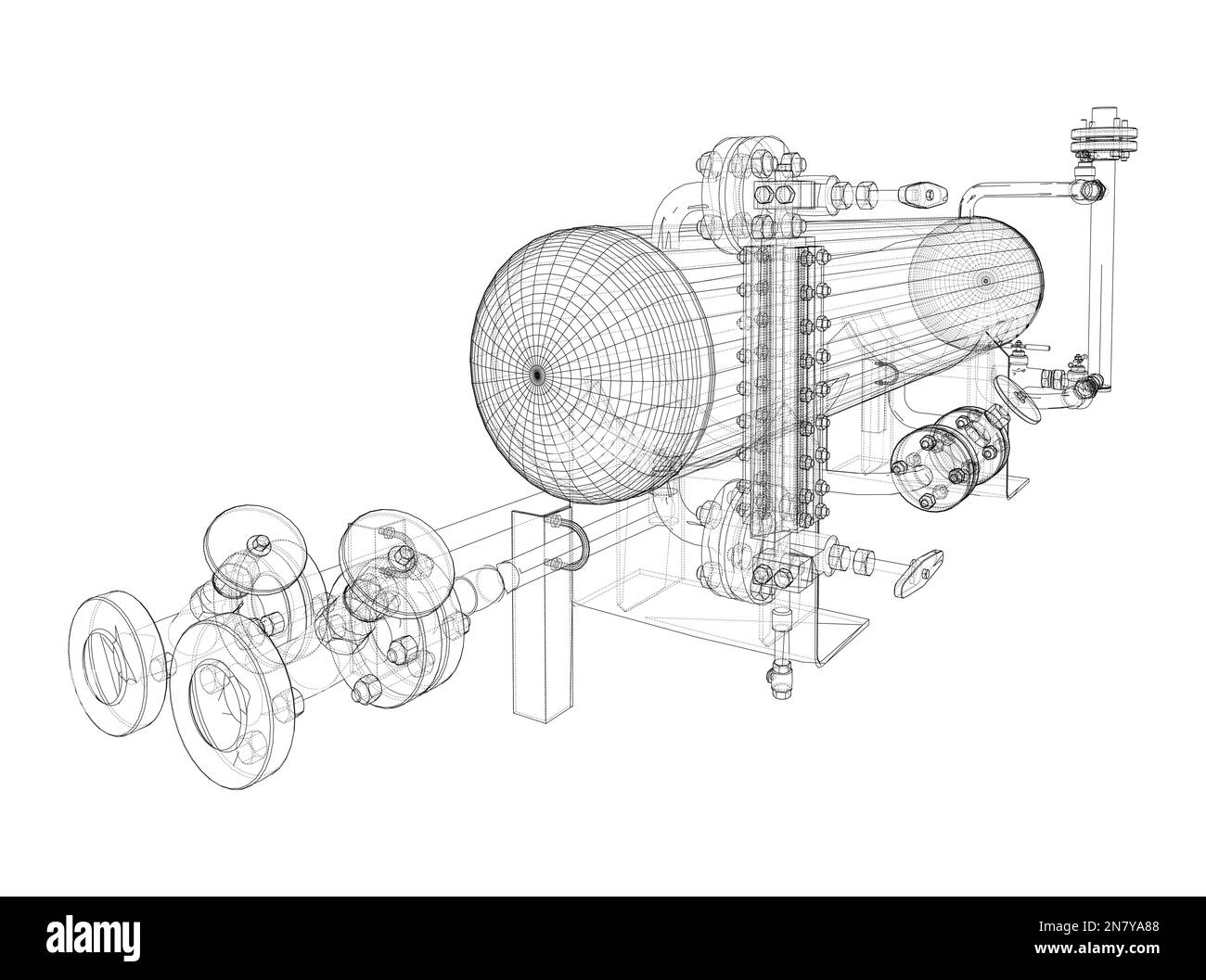 Industrial tank with valves. Vector Stock Vector Image & Art - Alamy