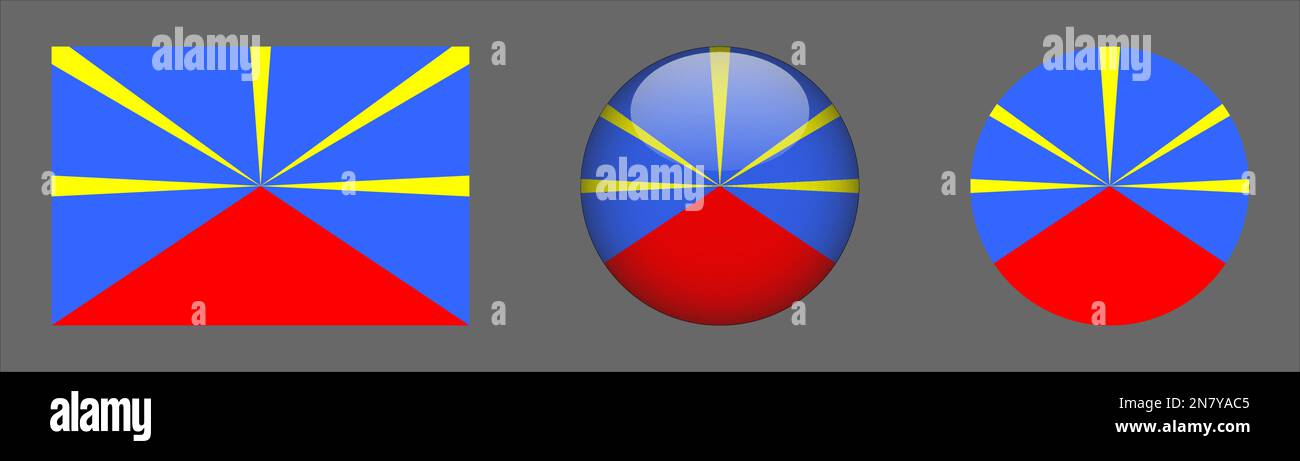 Reunion Flag set collection Vector Stock Vector Image & Art - Alamy