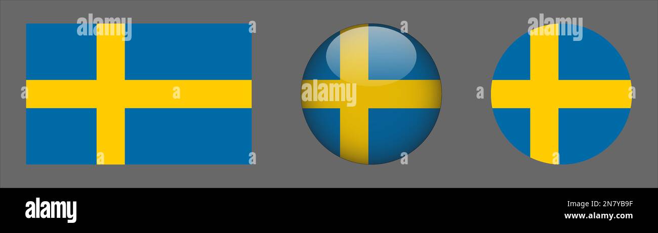Sweden Flag set collection Vector Stock Vector Image & Art - Alamy