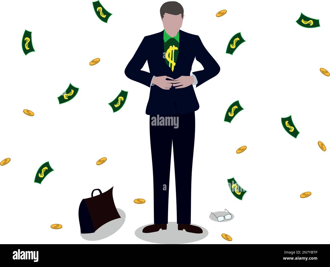 Businessman banknote in suit Stock Vector Images - Alamy