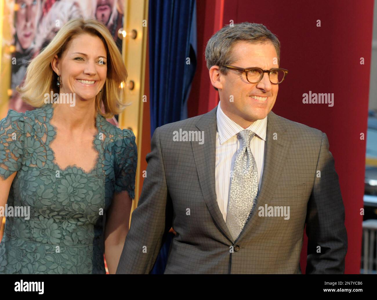 Actor Steve Carell, right, and his wife, actress Nancy Carell arrive at ...