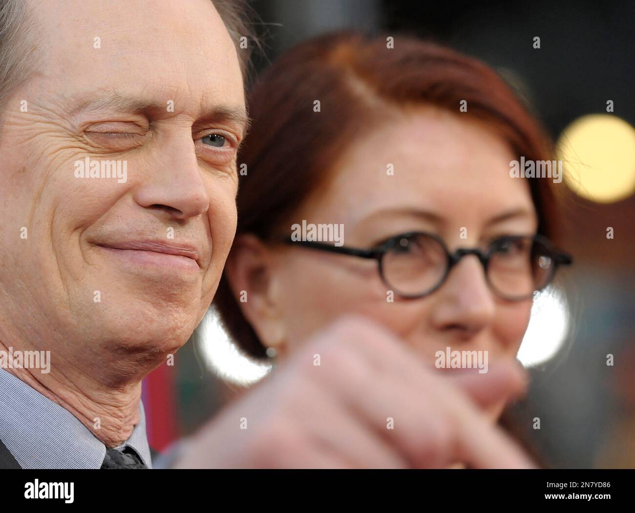 Actor Steve Buscemi, left, and his wife, Joe Andres arrive at the world ...