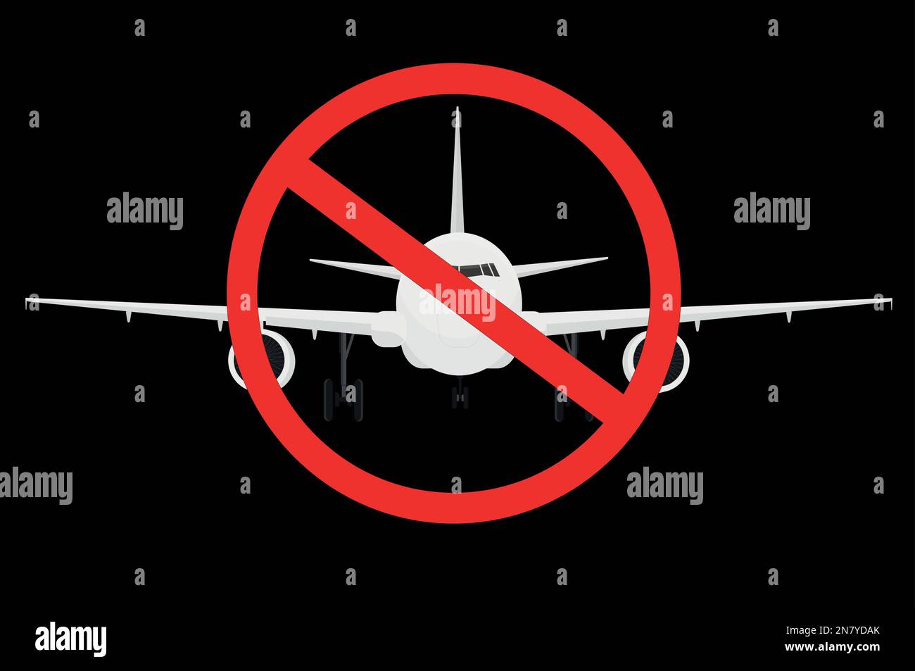 symbol sign no planes no flight zone in red circle Stock Vector Image ...