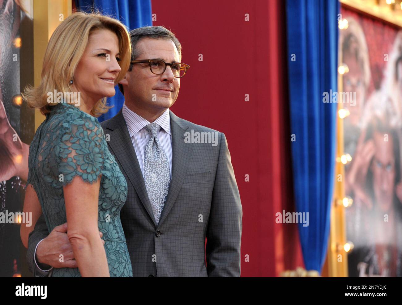 Actors Nancy Walls, left, and Steve Carell arrive at the LA premiere of ...