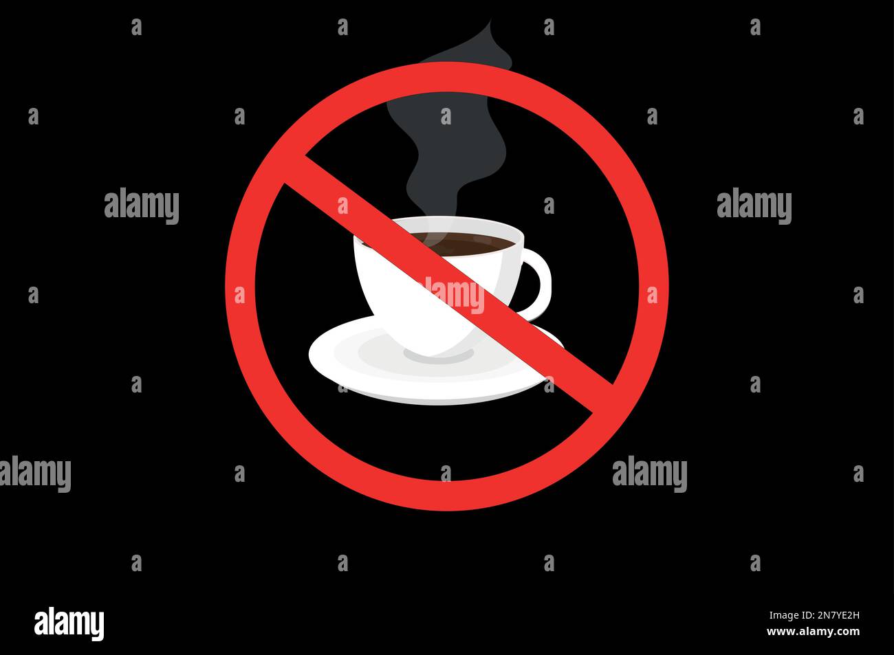 symbol sign without prohibition to drink coffee in a red circle cup ...