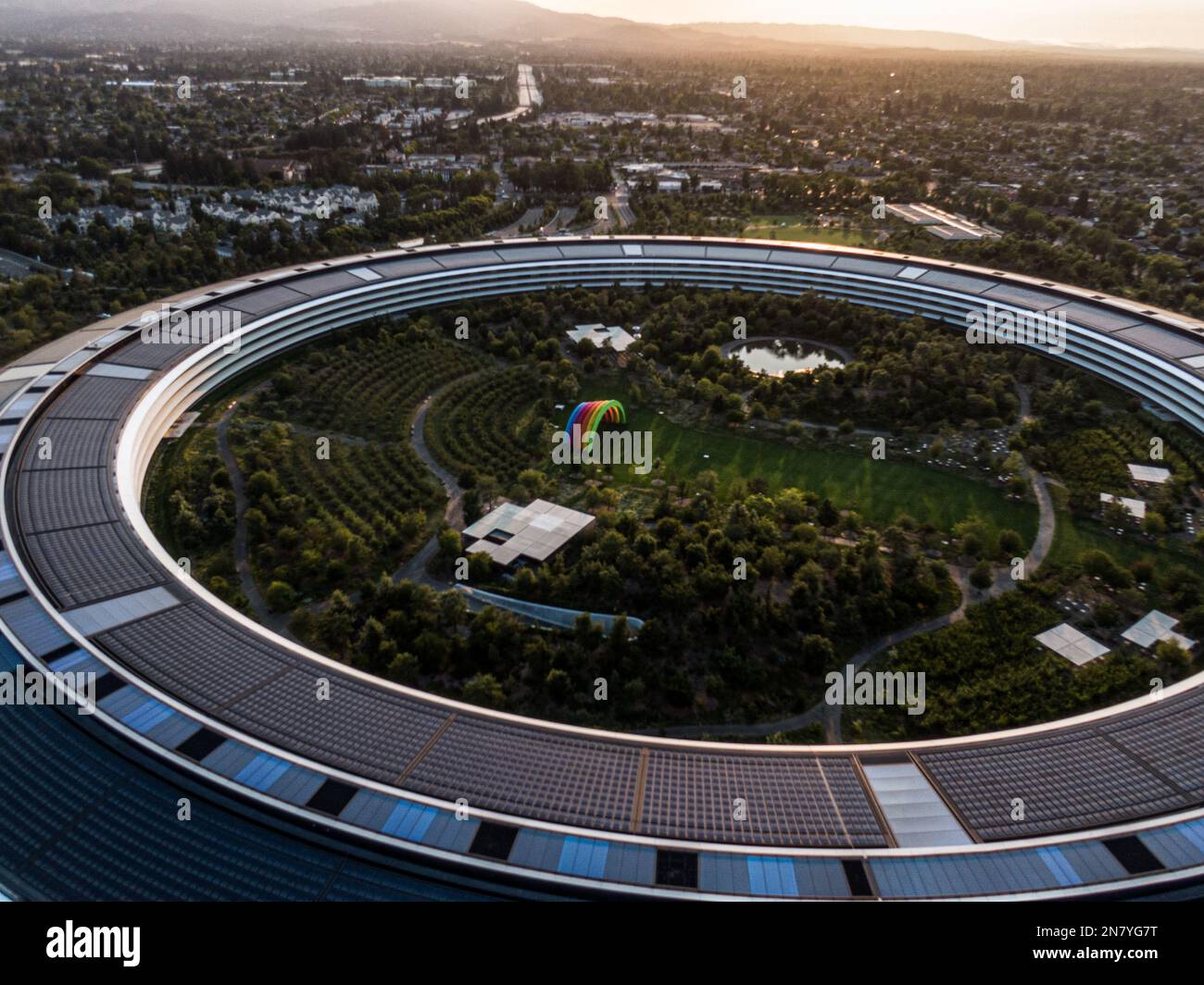 Cupertino, USA, 15 July 2020 Aerial View of the Apple Park Campus ...