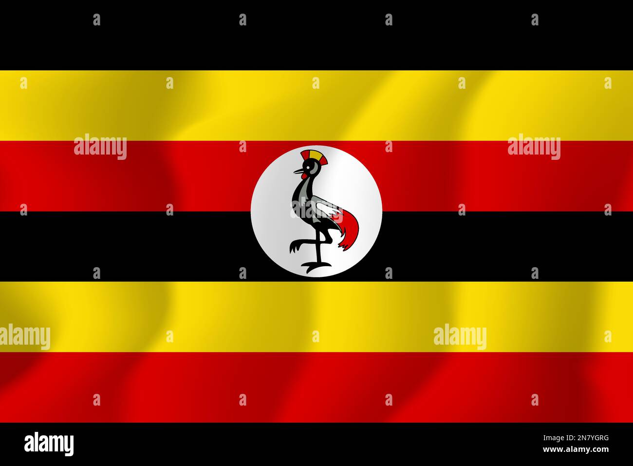 Uganda Waved Flag Illustration Vector Stock Vector Image & Art - Alamy