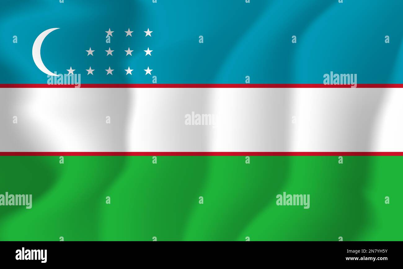 Uzbekistan Waved Flag Illustration Vector Stock Vector Image & Art - Alamy