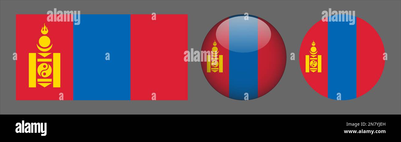Mongolia Flag set collection Vector Stock Vector Image & Art - Alamy