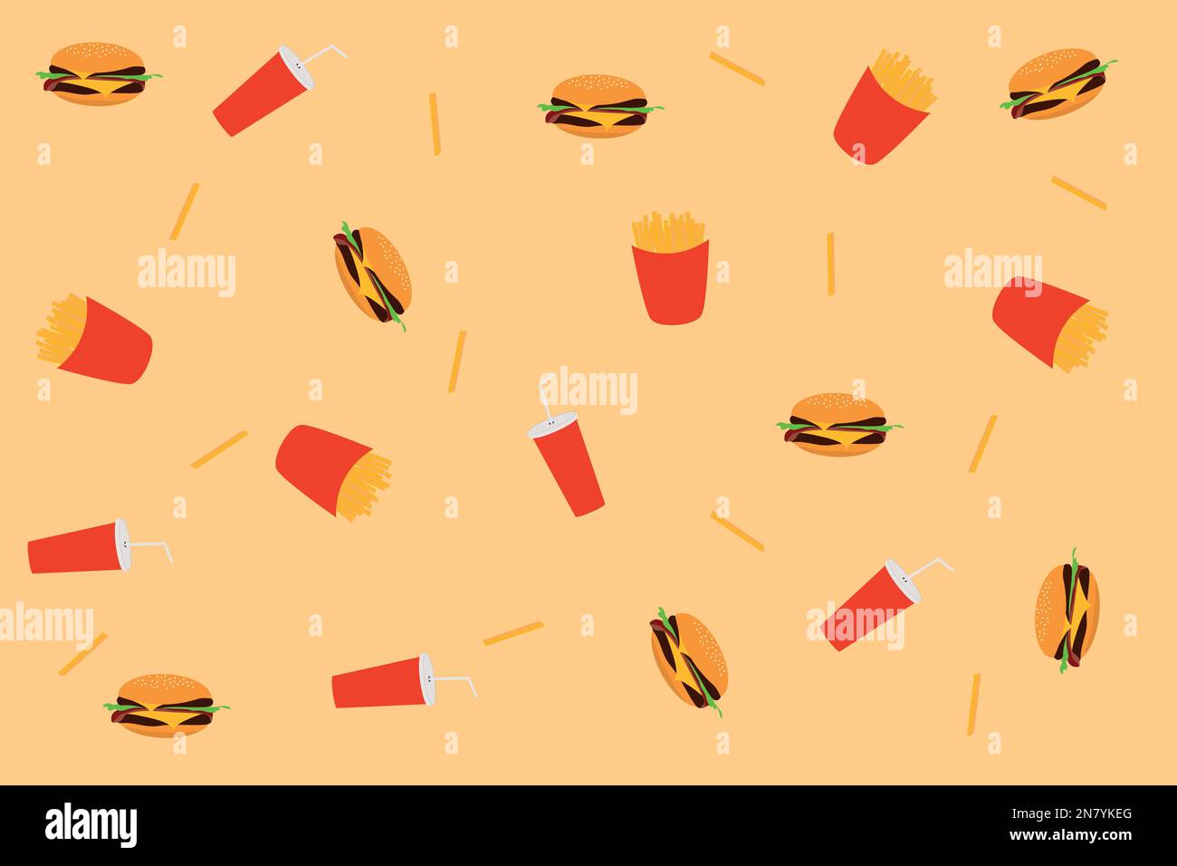 Burger fries salad on Stock Vector Images - Alamy