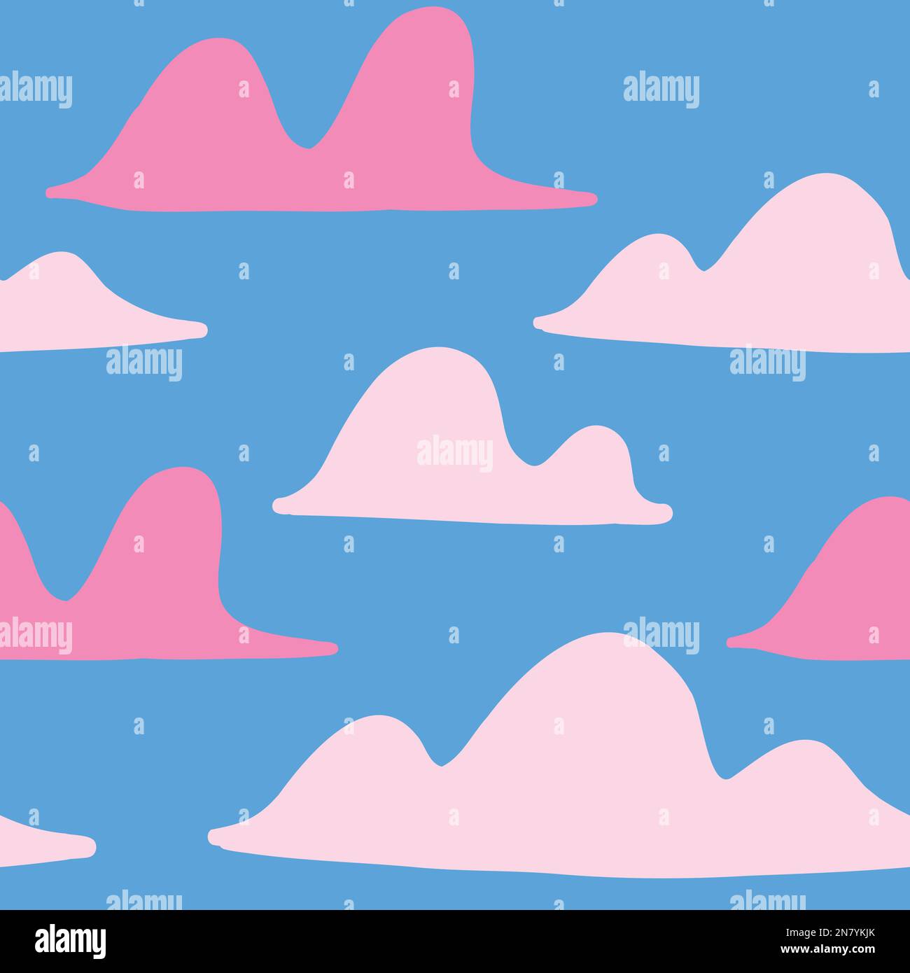 Vector cloud pattern. Vector illustration on blue background in cartoon ...