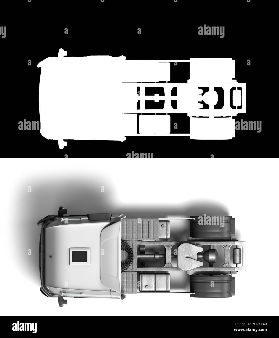 Top view tractor trailer illustration hi-res stock photography and ...