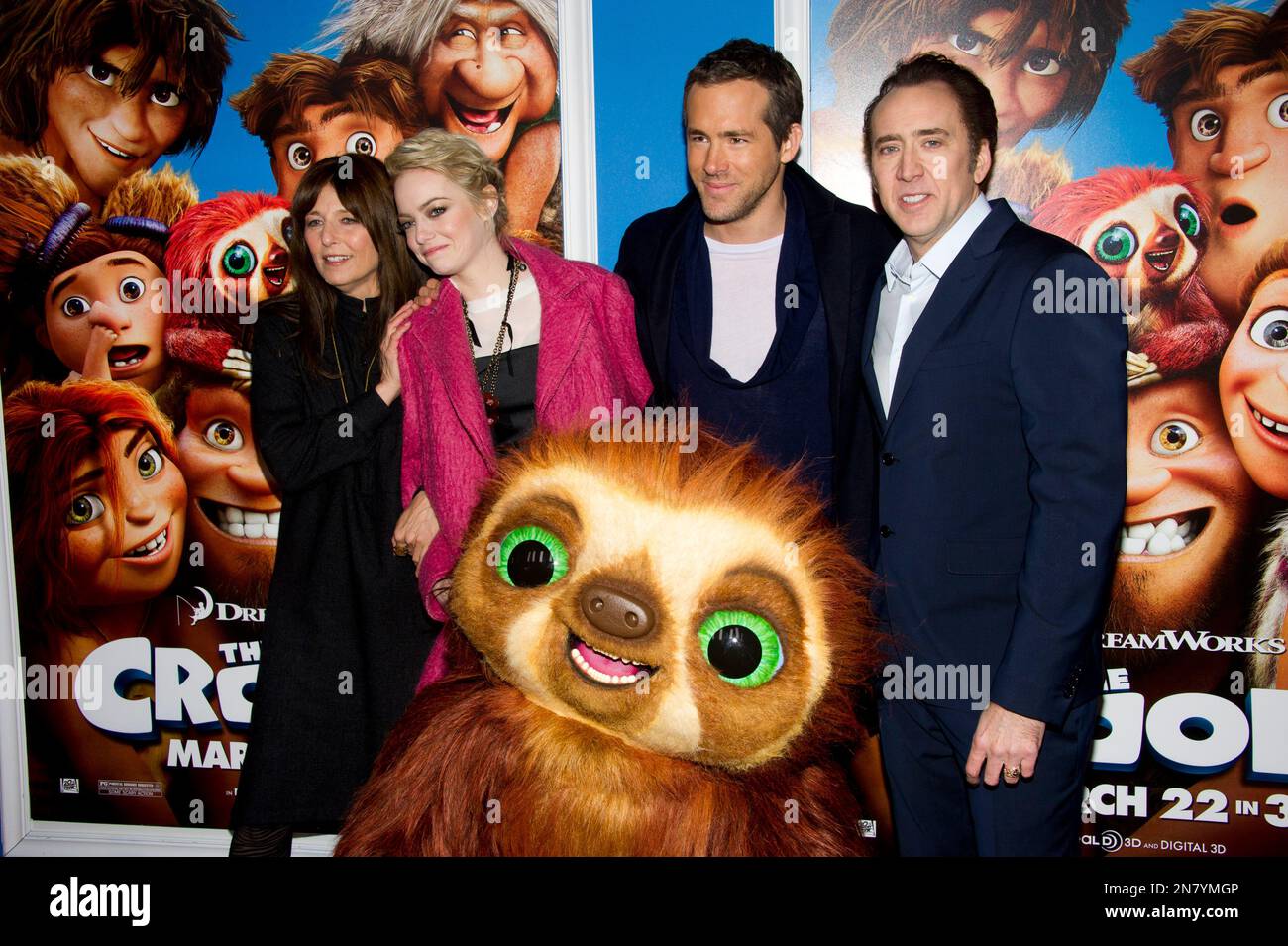 Catherine Keener, from left, Emma Stone, Ryan Reynolds and Nicolas Cage ...