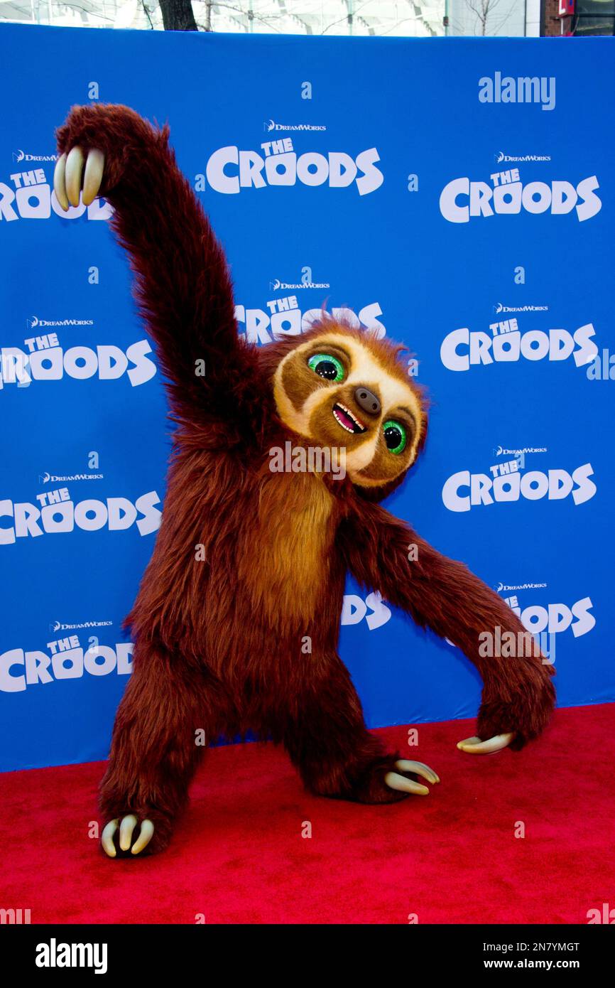Belt the sloth poses on the red carpet at "The Croods" premiere on ...