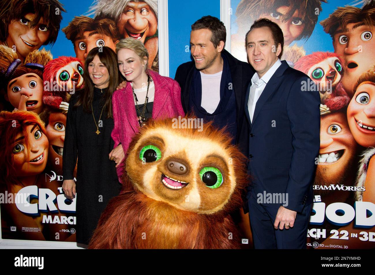 Catherine Keener, from left, Emma Stone, Ryan Reynolds and Nicolas Cage ...
