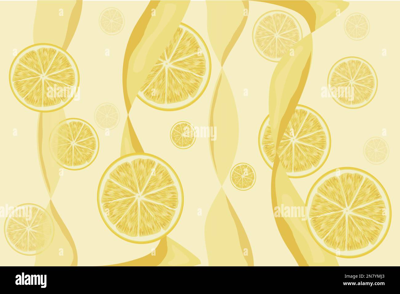 round yellow slices lemon and flowing juice Stock Vector Image & Art ...
