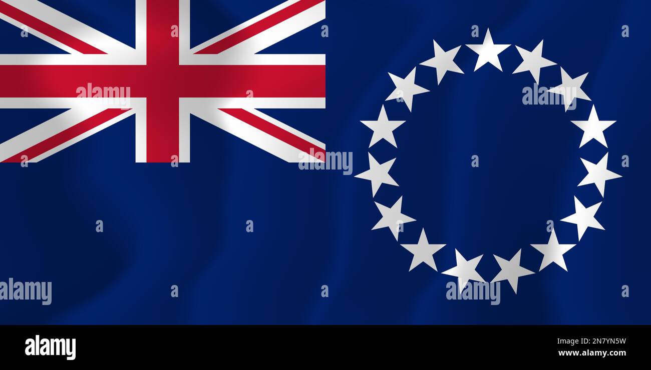Flag cook islands waved hi-res stock photography and images - Alamy