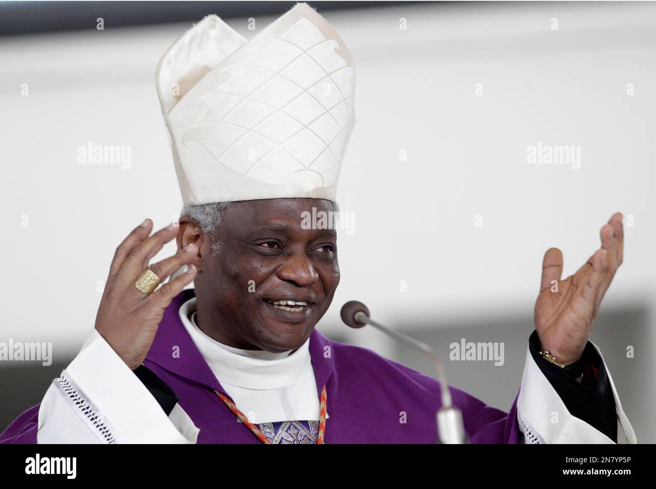 Cardinal Peter Kodwo Appiah Turkson, of Ghana, celebrates a mass at St ...