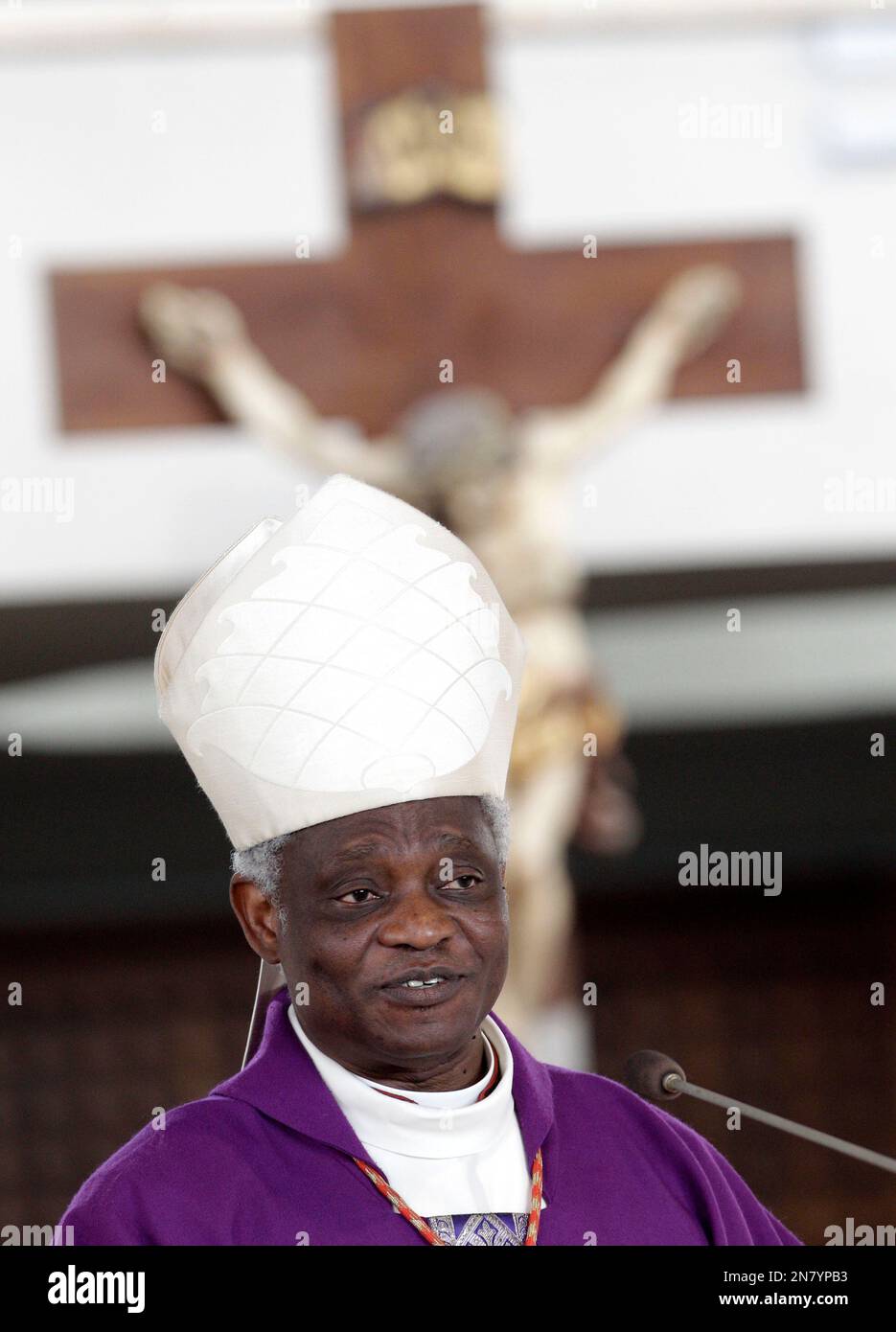 Cardinal Peter Kodwo Appiah Turkson, of Ghana, celebrates a mass at St ...