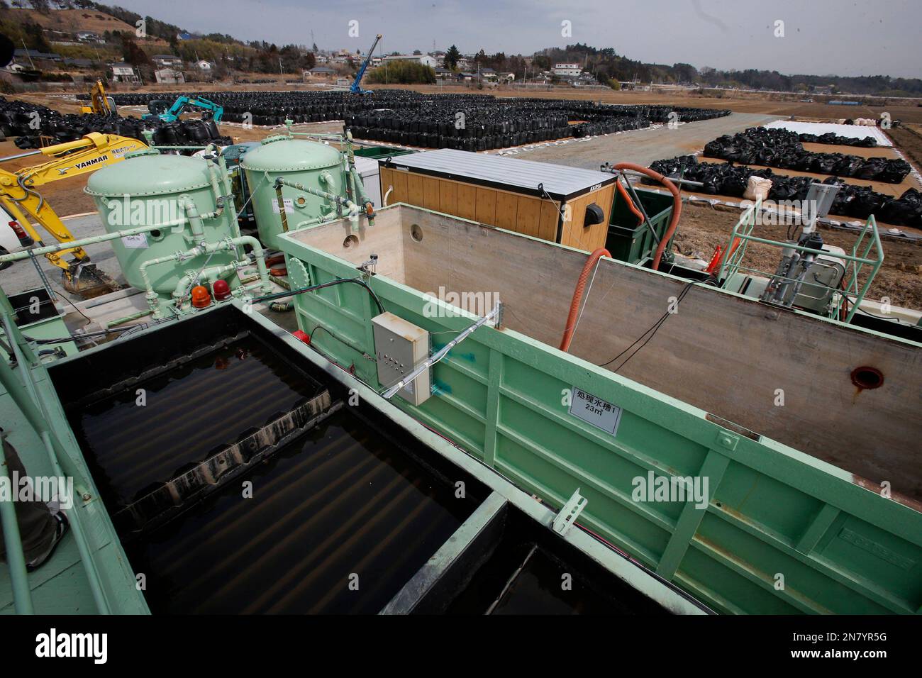 In this Friday, March 1, 2013 photo, a equipment to purify contaminated ...