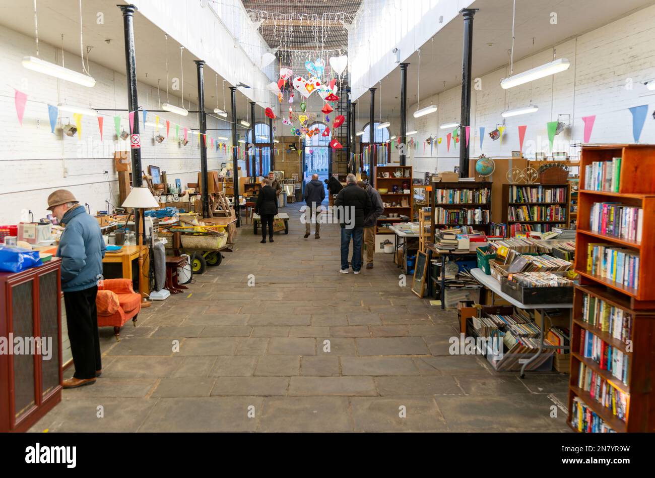 Market stalls inside the Shambles, Devizes, Wiltshire, England, UK ...