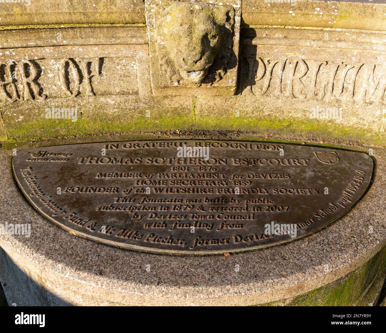 Information plaque about Thomas Sotherton Estcourt (1801-1876), Devizes ...