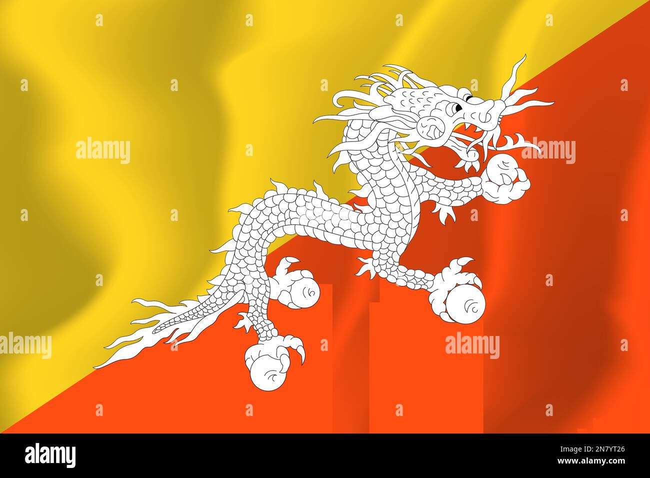 Bhutan Waved Flag Illustration Vector Stock Vector Image & Art - Alamy