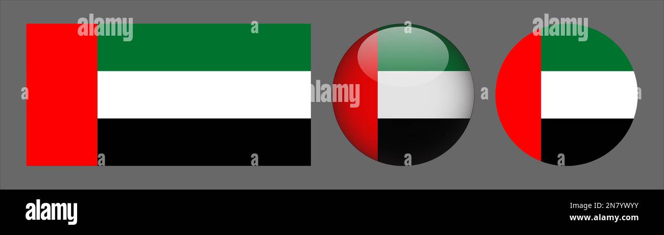 United Arab Emirates Flag set collection Vector Stock Vector Image ...
