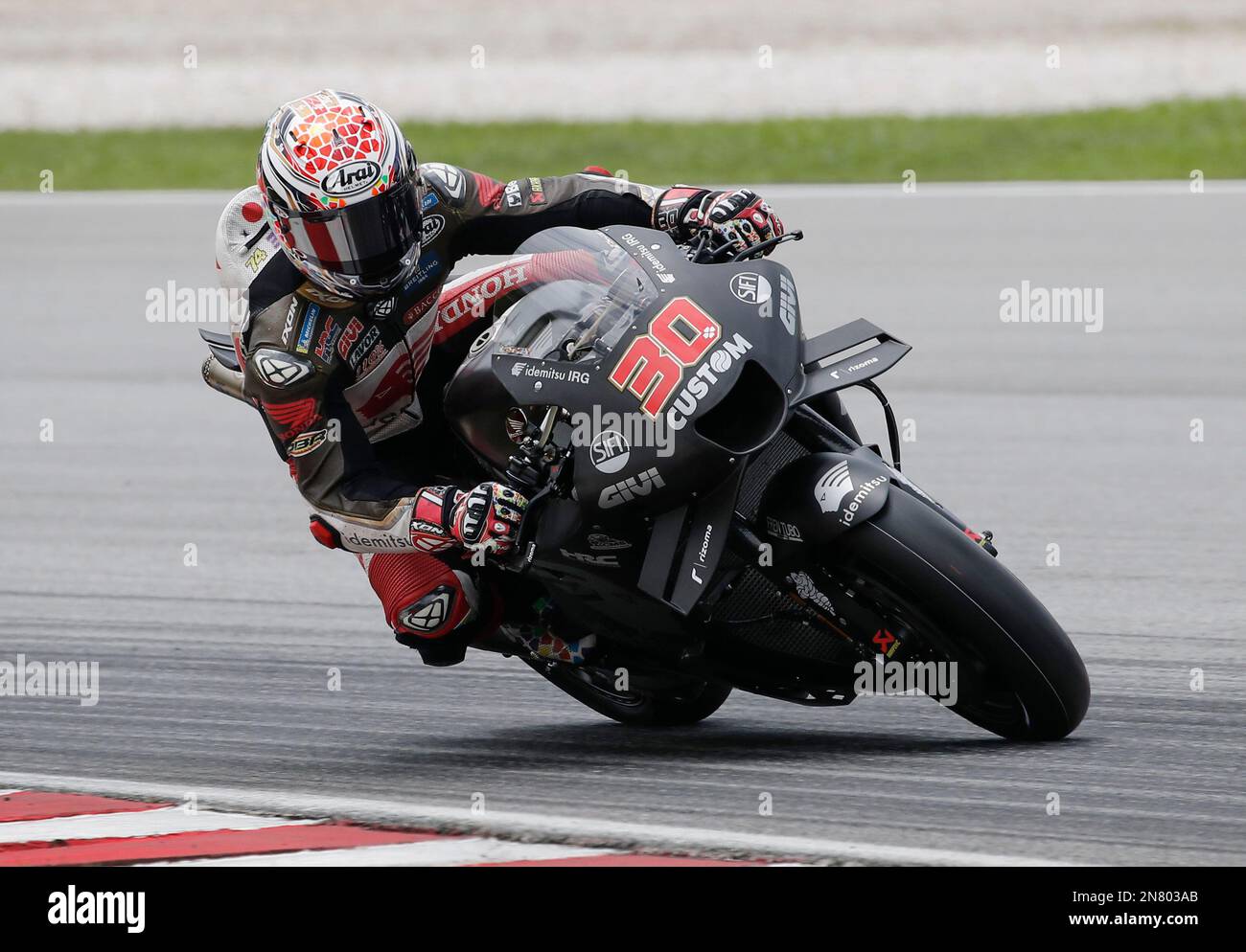 Japanese rider Takaaki Nakagami of LCR Honda Idemitsu in action during ...