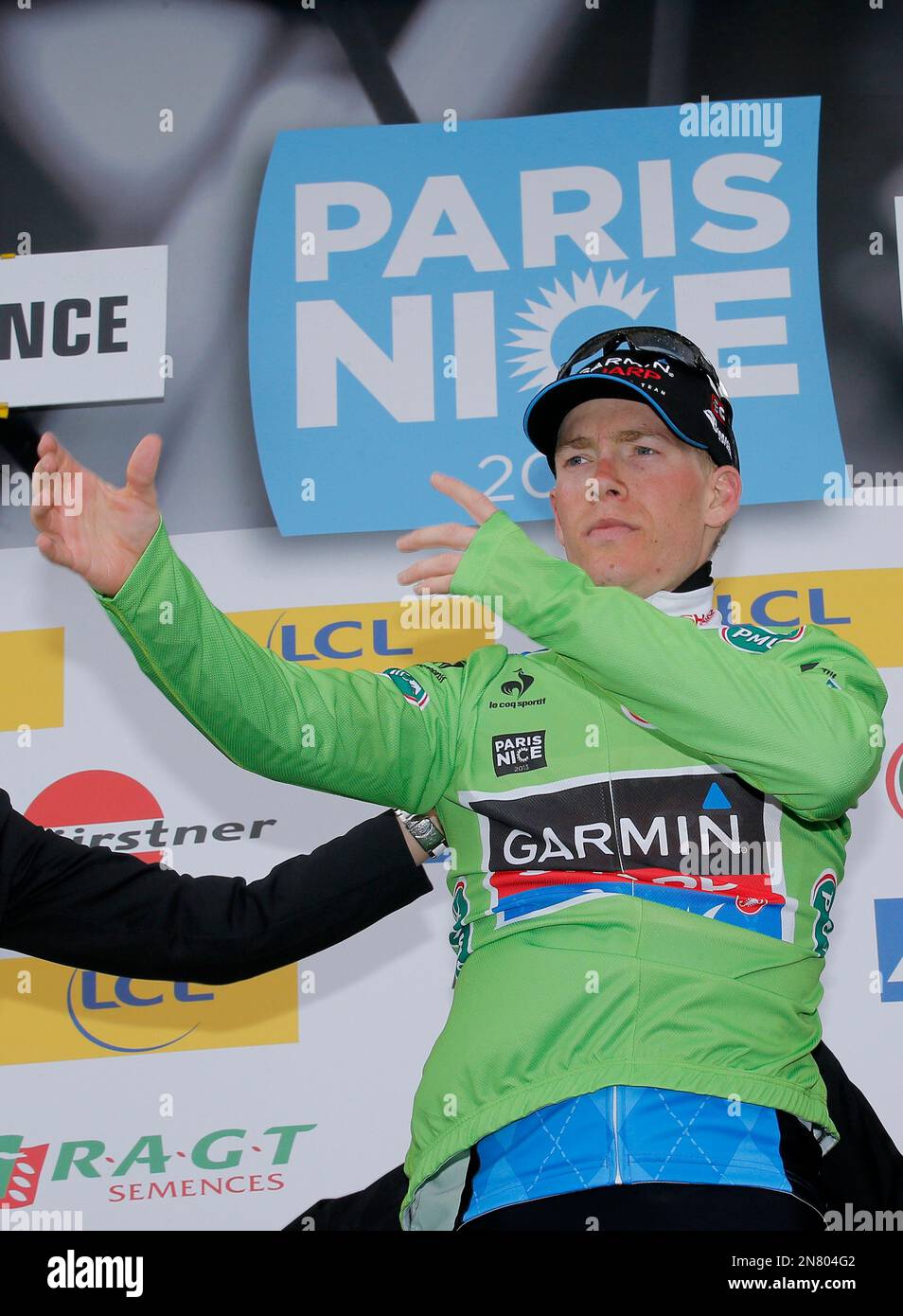 Andrew Talansky of the U.S. wears the best sprinter jersey after the ...