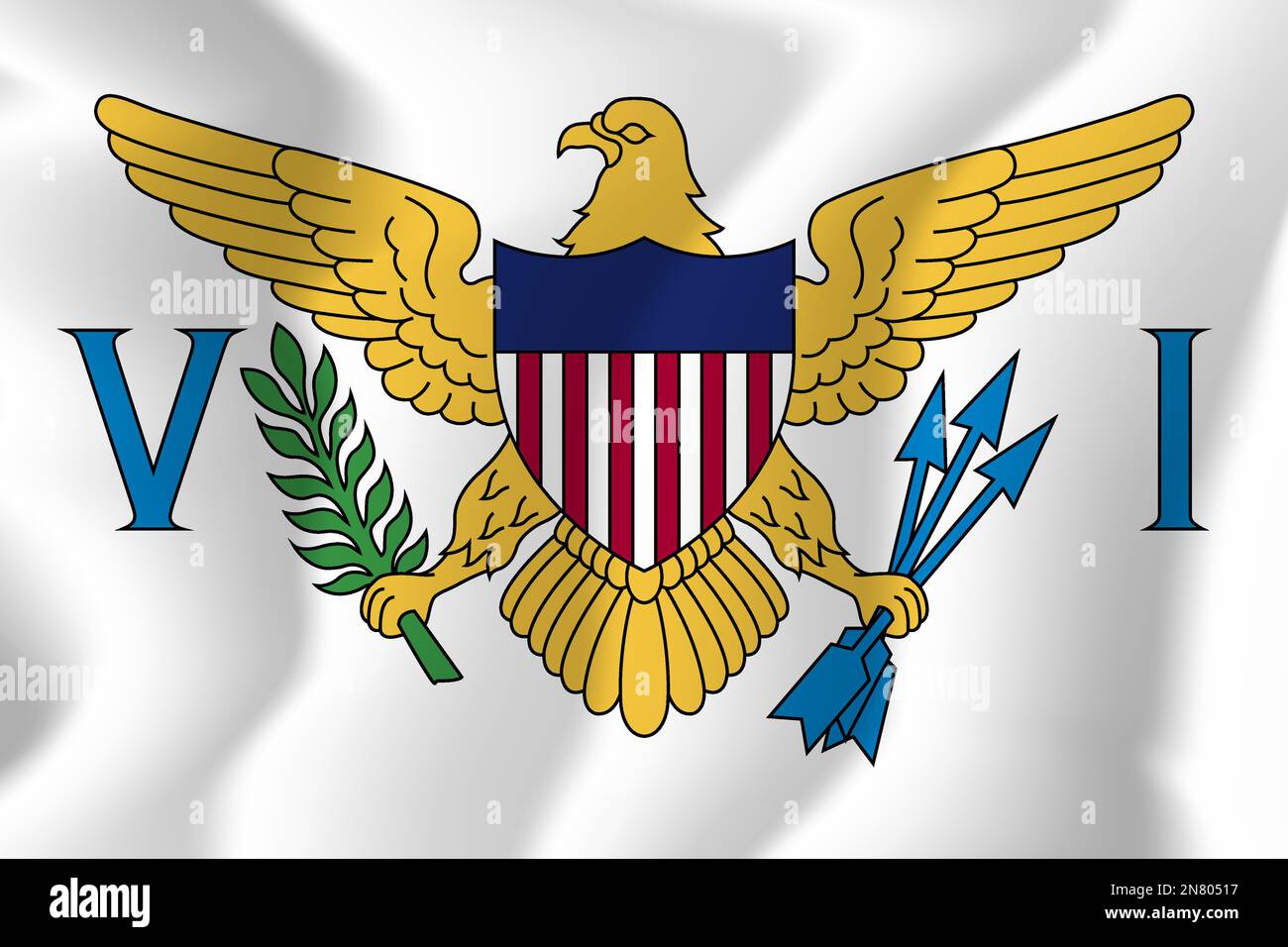 American Virgin Islands Waved Flag Illustration Vector Stock Vector ...