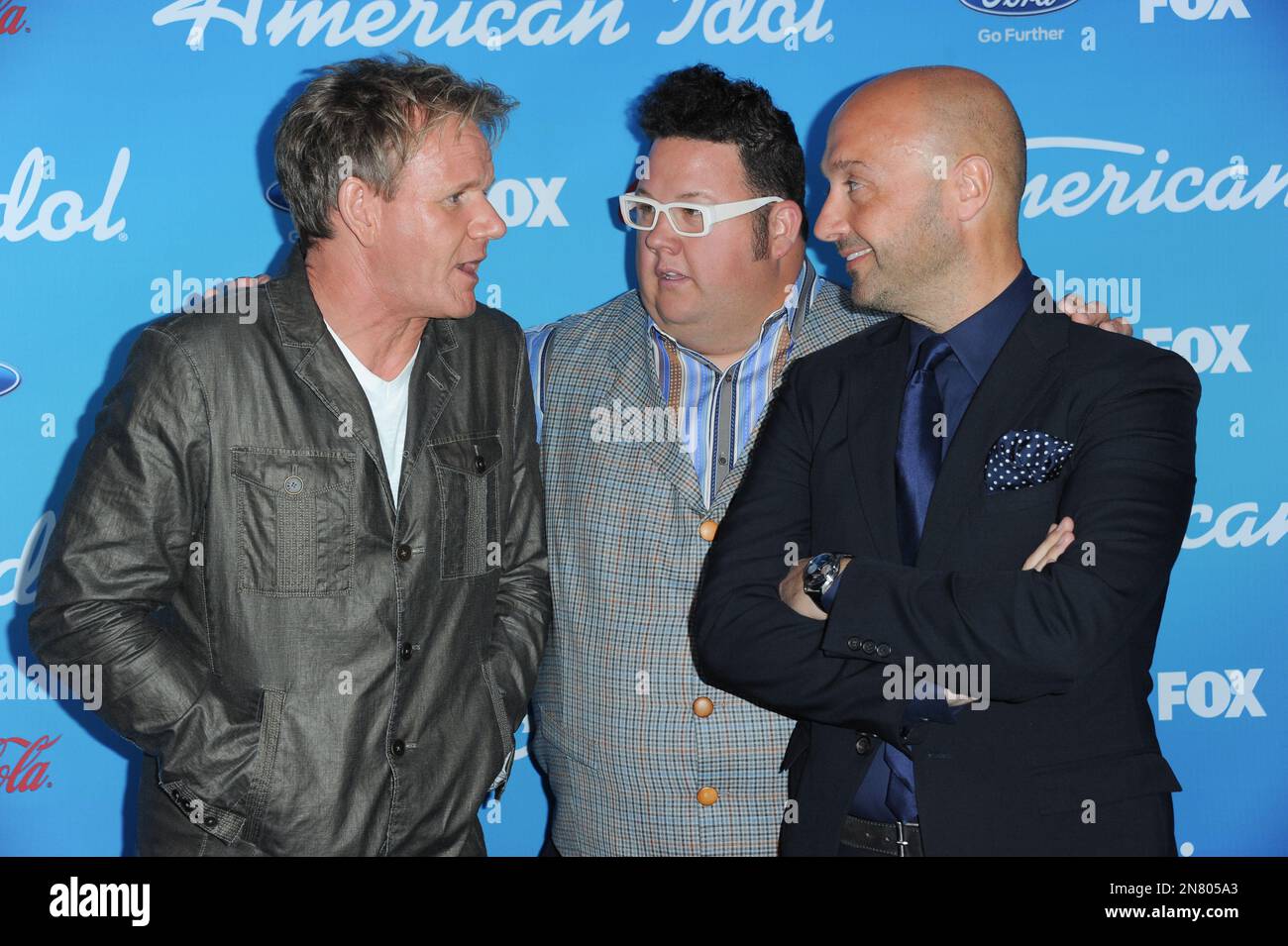 Gordon Ramsay, left, Joe Bastianich and Graham Elliott attend the meet ...
