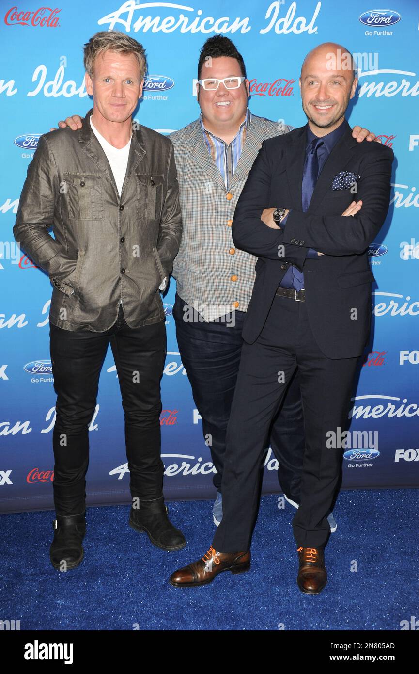 Gordon Ramsay, left, Joe Bastianich and Graham Elliott attend the meet ...