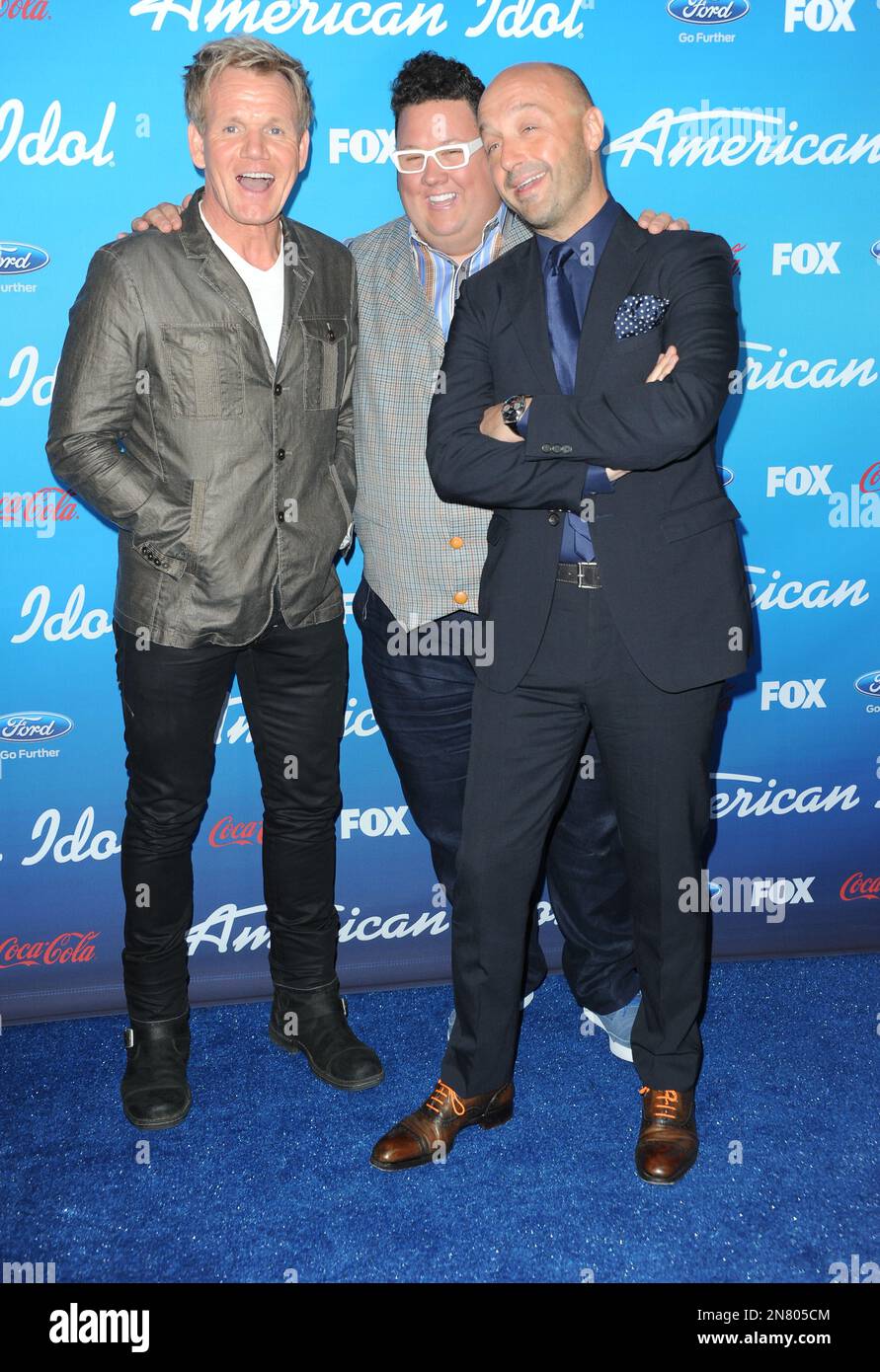 Gordon Ramsay, left, Joe Bastianich and Graham Elliott attend the meet ...