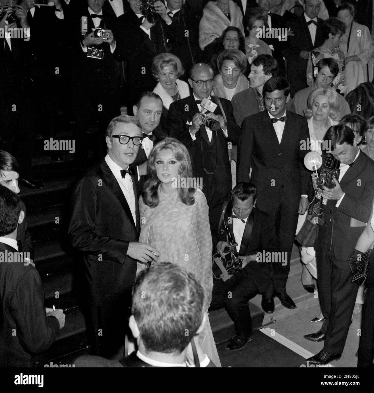 British actor Michael Caine with Elizabeth Ercy arrive at the Festival ...