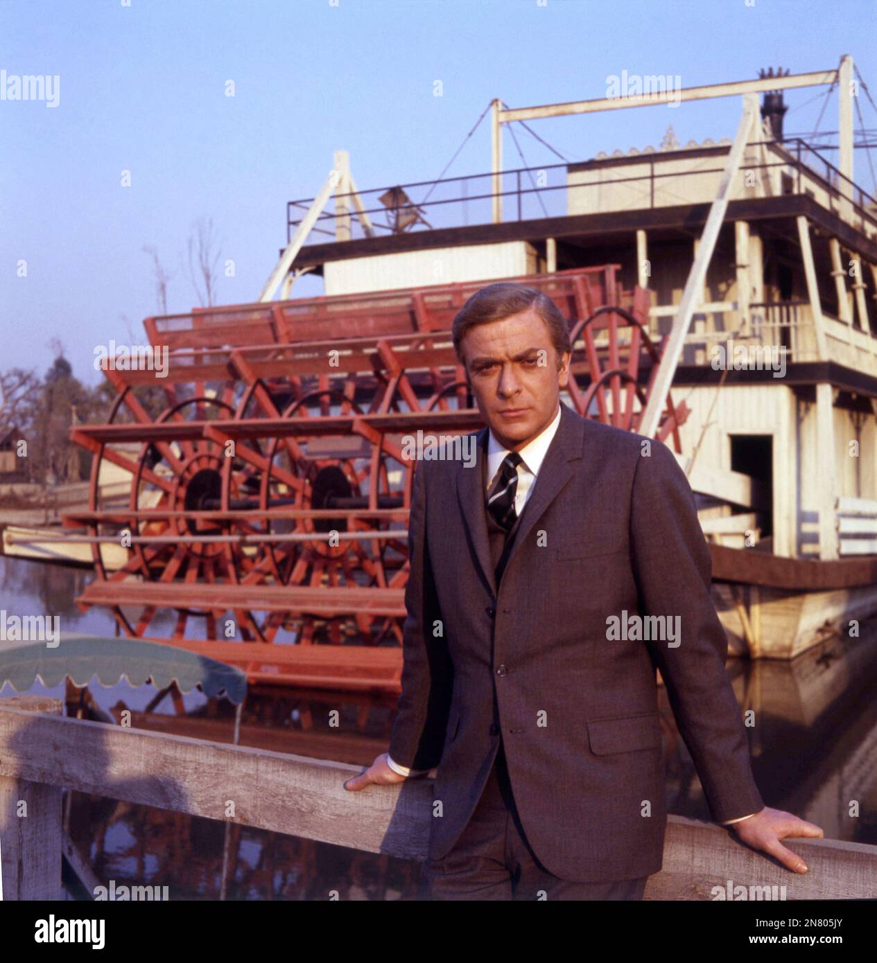 British actor Michael Caine poses for a photo in front of a paddle ...