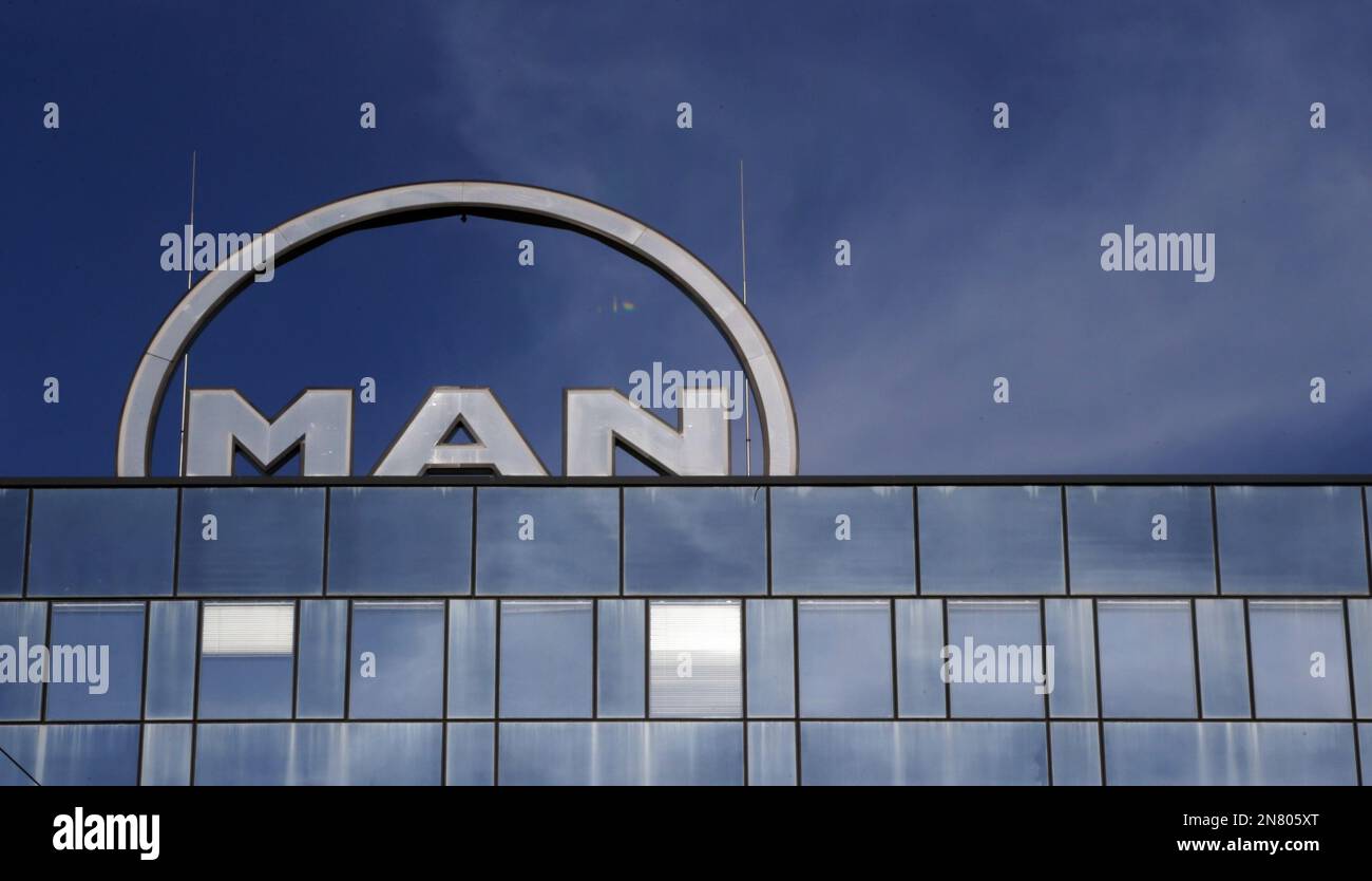 The company logo of MAN Diesel & Turbo is pictured at the company's ...