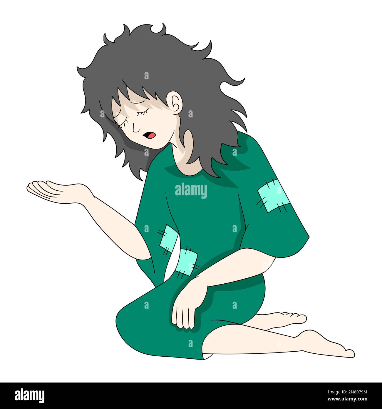 Beggar illustration Cut Out Stock Images & Pictures - Alamy