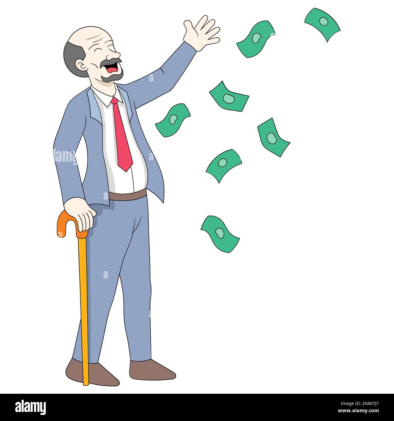 successful old man was wasting money Stock Vector Image & Art - Alamy