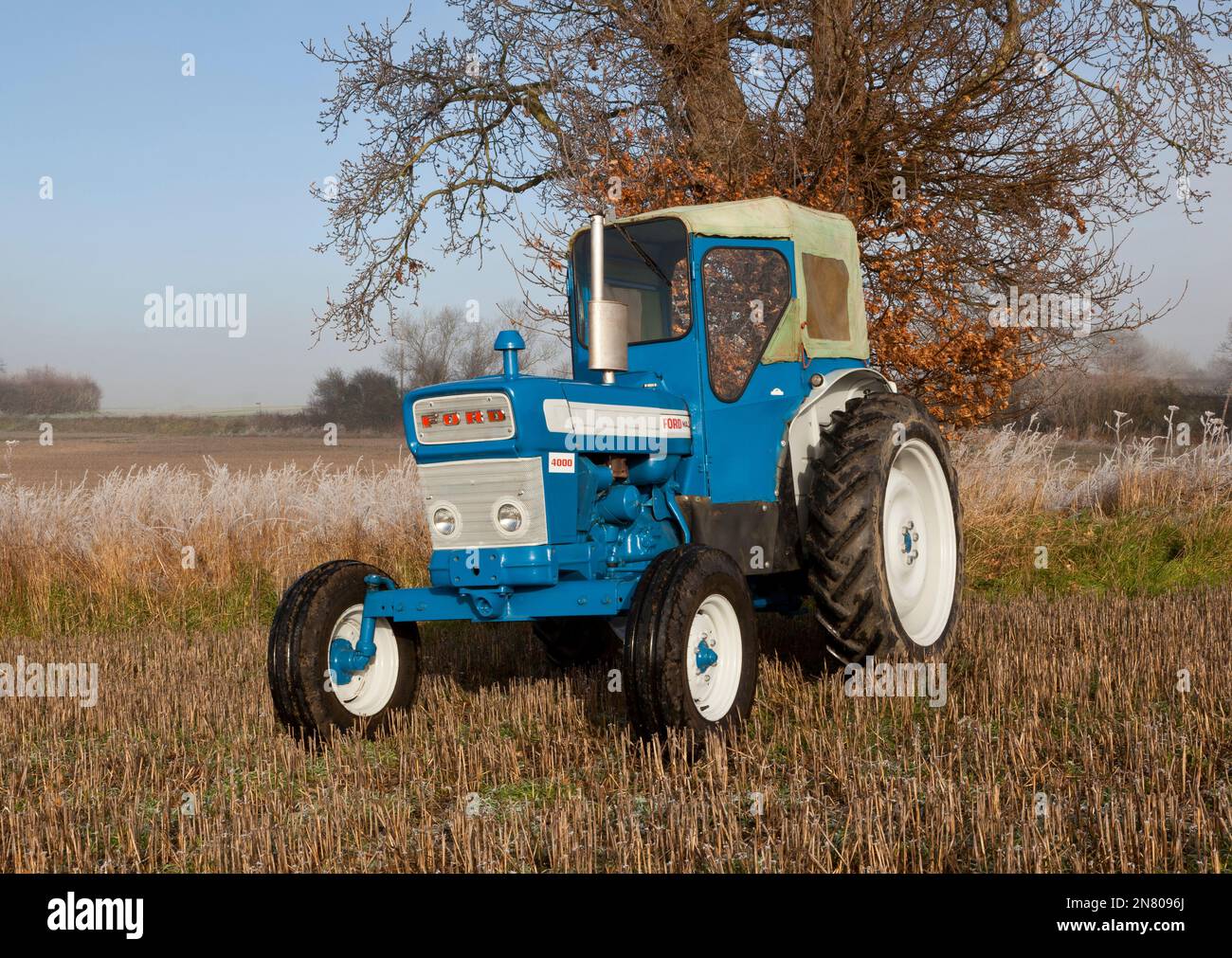 Ford 4000 Pre-Force 1966 Vintage tractor in a frosty landscape Stock ...