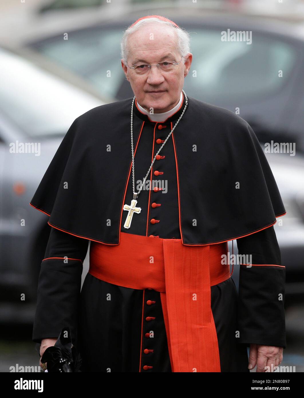 Canadian Cardinal Marc Ouellet arrives at the Vatican, Thursday, March ...